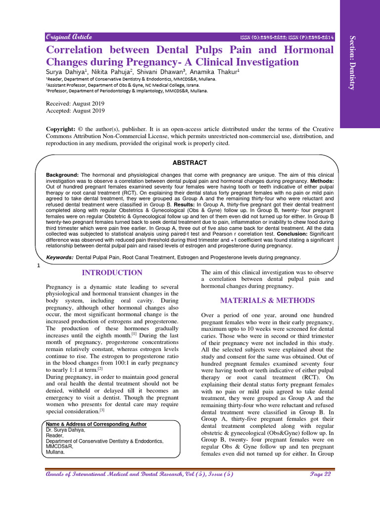 DE7 OA Surya 1 Edit 1 | PDF | Pregnancy | Dentistry