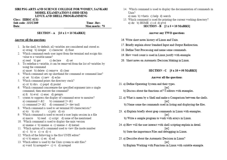 Linux Model Pdf Shell Computing Software