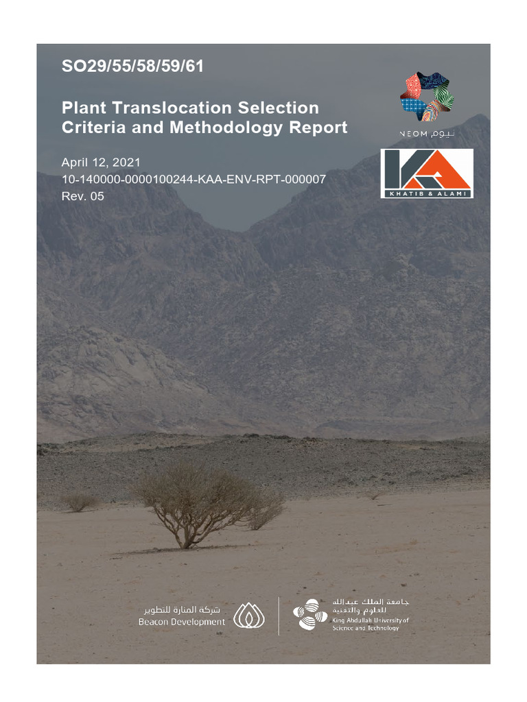 10-140000-0000100244-KAA-ENV-RPT-000007 Plant Translocation Methodology | PDF | Trees | Invasive ...