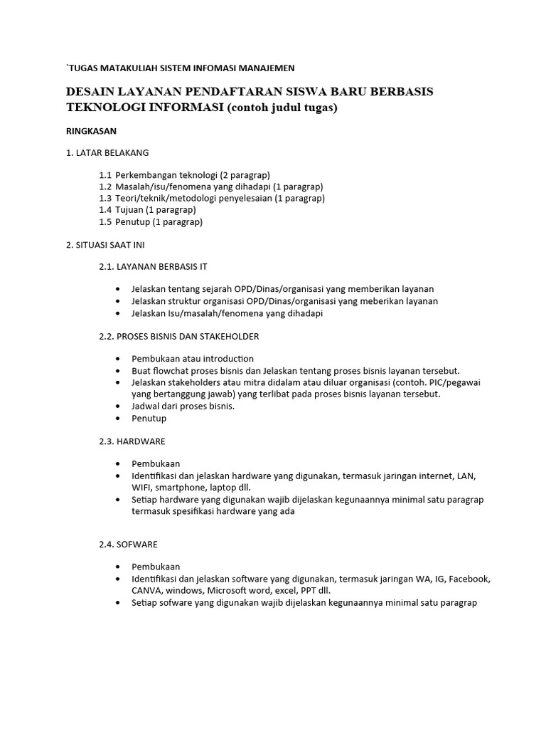 Template Tugas SIM | PDF