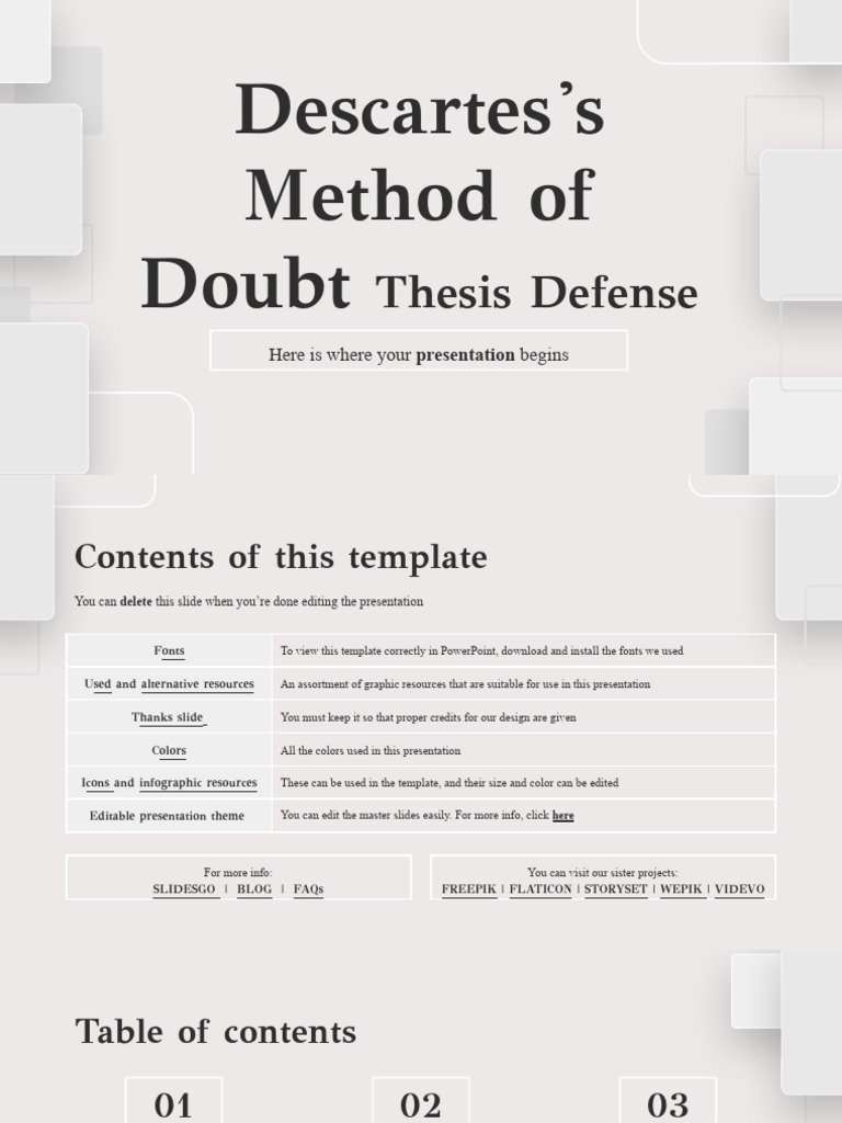 Descartess Method of Doubt Thesis Defense | PDF | Planets | Solar System