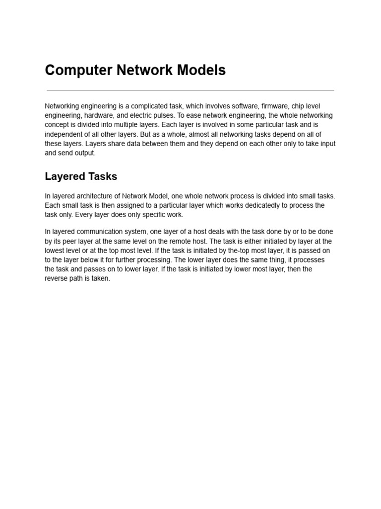Computer Network Models | PDF