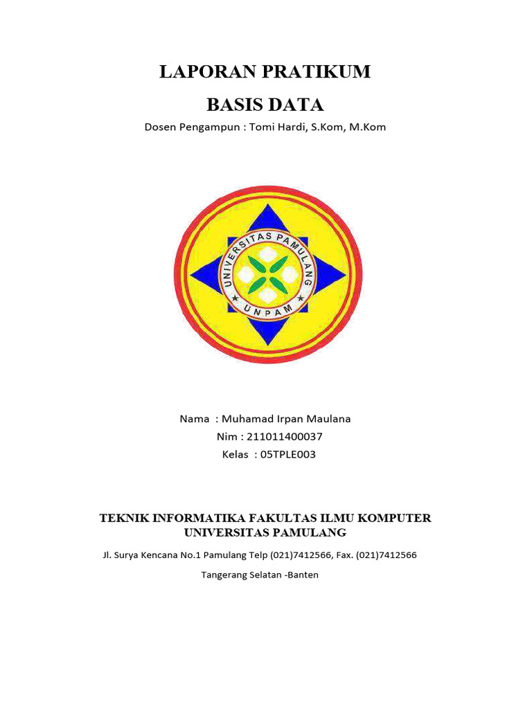 Laprak Basis Data-211011400037-P4 | PDF