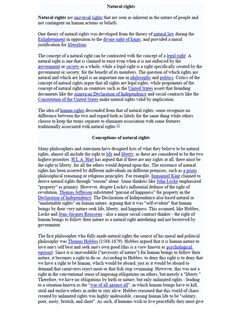 Understanding Natural Rights Theory | PDF | Rights | Natural Law