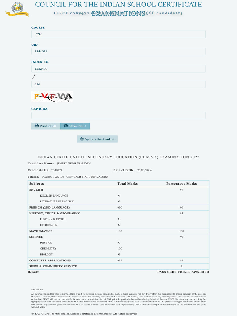 CISCE | PDF | Science