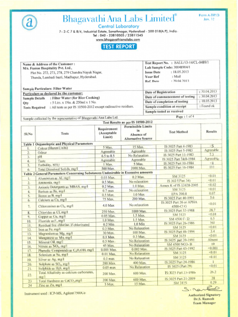 Lab Test Report April 2013 | PDF