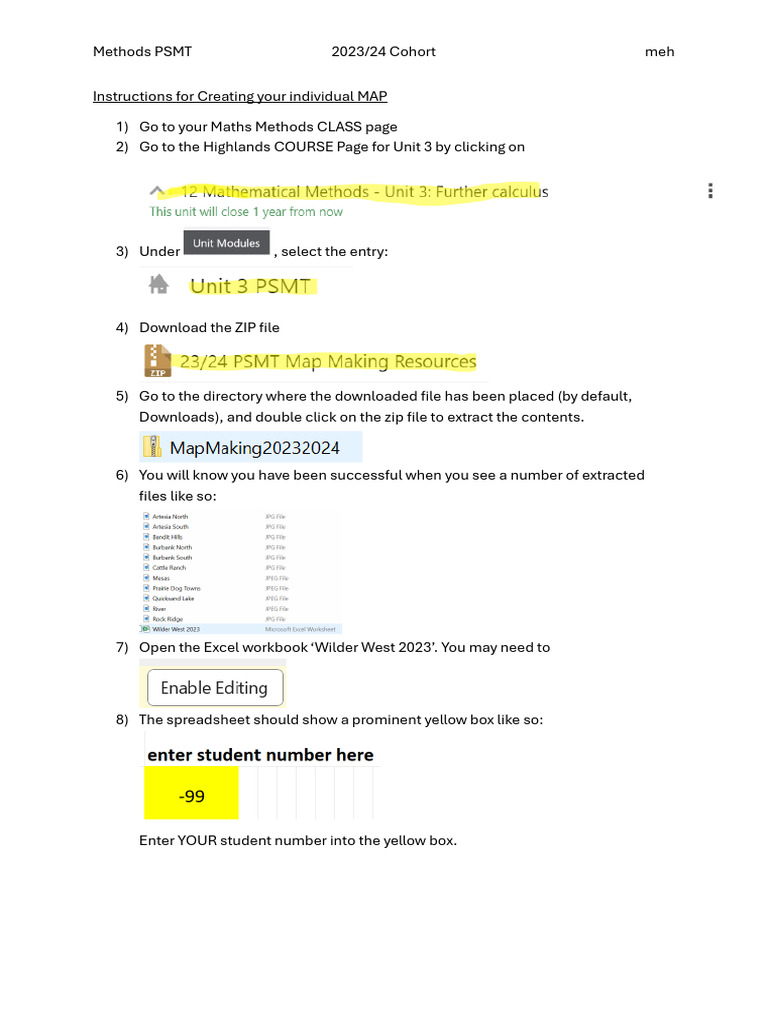 Instructions For Creating Your Individual MAP | PDF