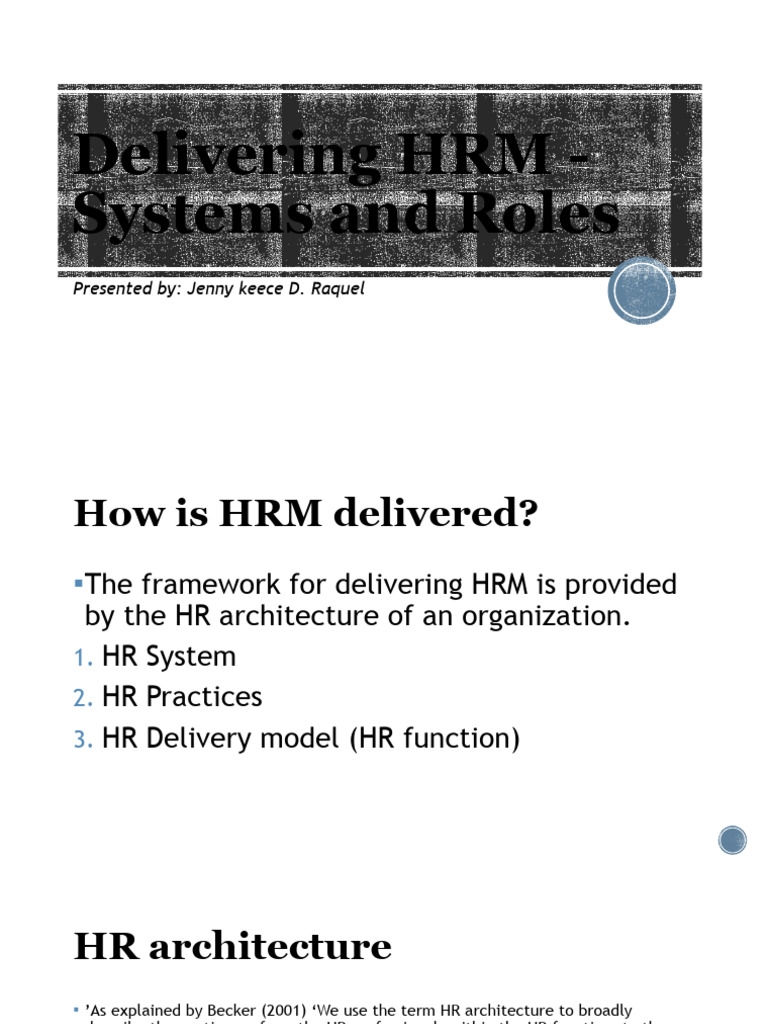 Systems and Roles of HRM | PDF | Human Resource Management | Business ...