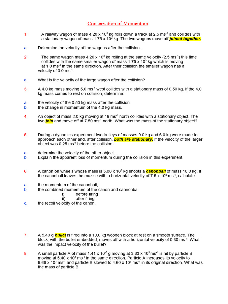 Conservation of Momentum 2 | PDF | Momentum | Collision