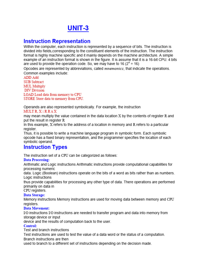 COA Unit3 Notes | PDF | Central Processing Unit | Input/Output COA Unit3 Notes | PDF | Central Processing Unit | Input/Output