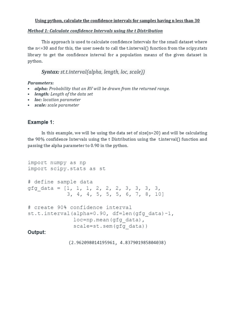 Calculate The Confidence Intervals | PDF | Confidence Interval | Mean