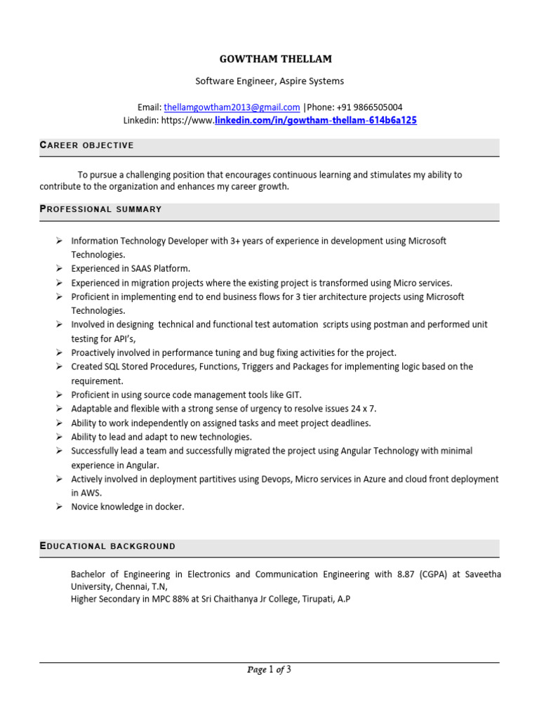 Gowtham Resume | PDF | Cloud Computing | Software