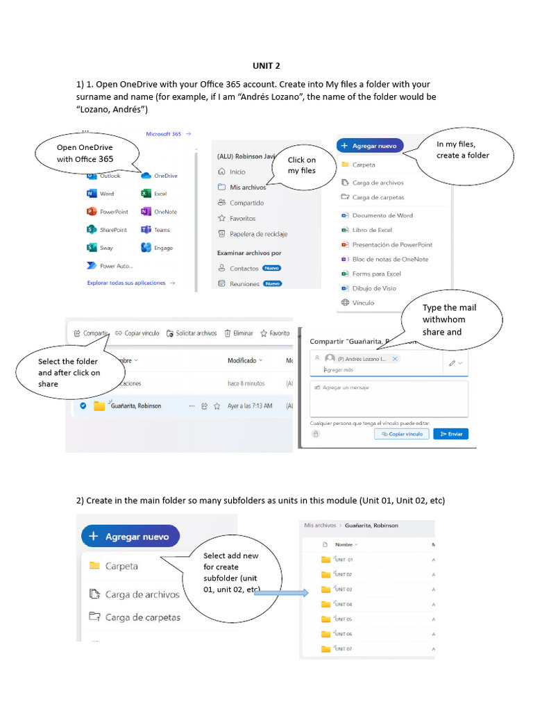 Open Onedrive With Office Click On My Files in My Files, Create A Folder | PDF | System Software ...