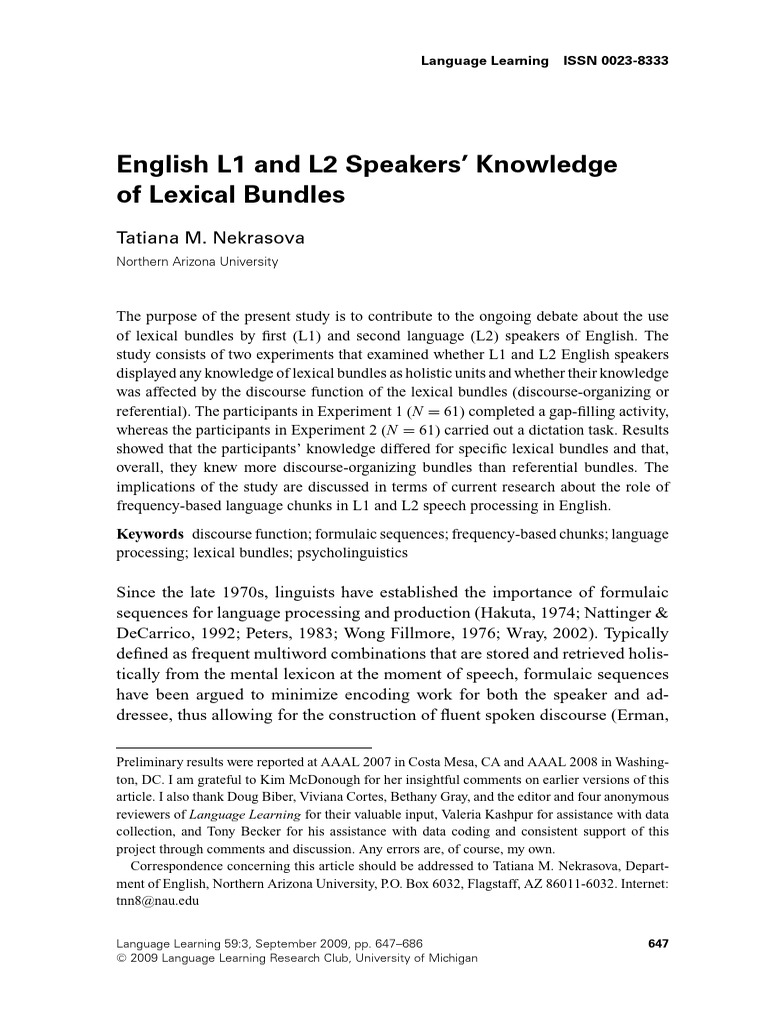 Nekrasova 2009 | PDF | Second Language | Idiom