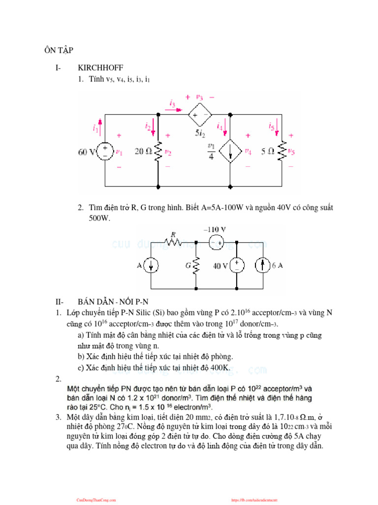 Dien-Tu-Co-Ban - On-Tap - (Cuuduongthancong - Com) | PDF