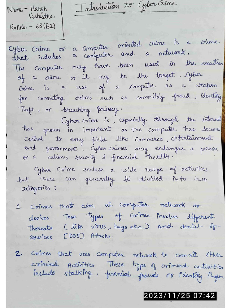 CyberSecurity Unit 1 | PDF