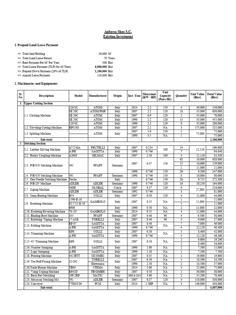 Anbessa Shoe SC - Final | PDF | Sewing Machine