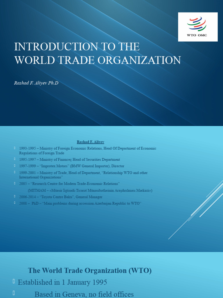 Introduction to the WTO | PDF