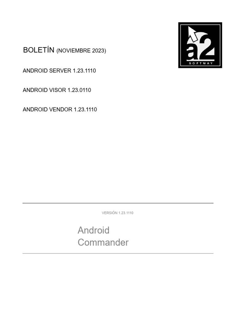 Aplicación a2 Android Commander 1.23.1110 | PDF | Android (sistema ...