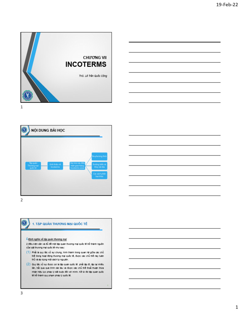 Chương VII - Incoterms LTMQT | PDF