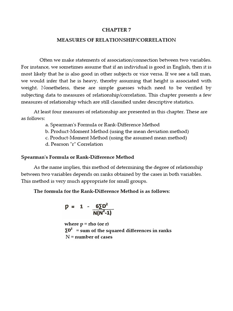 CHAPTER 7 Measures of Relationship | PDF | Multivariate Statistics ...