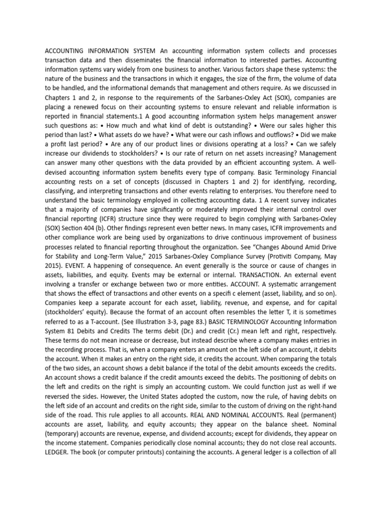 Accounting Information System An Accounting Information System Collects