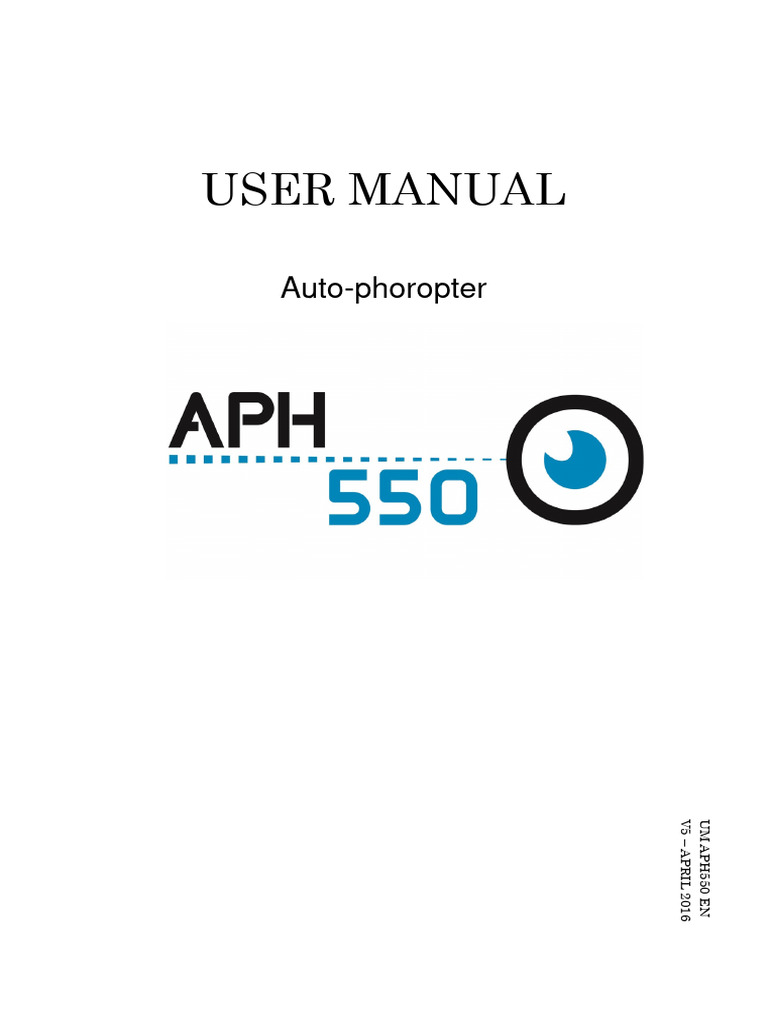 User Manual for Auto-Phoropter APH550 | PDF | Electromagnetic ...