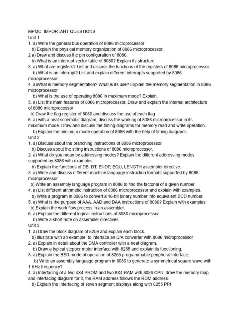MPMC Important Questions | PDF MPMC Important Questions | PDF