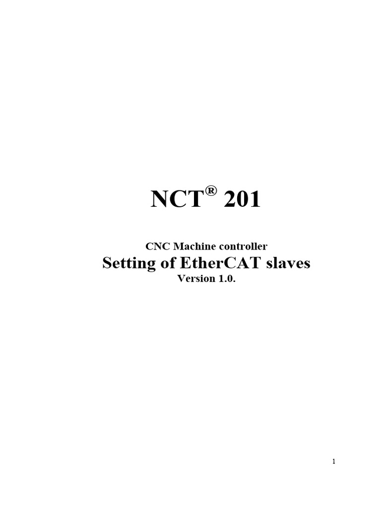 NCT201 - EtherCAT - Manual - ENG | PDF | Parameter (Computer Programming) | Booting