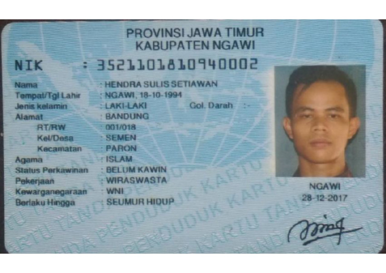 KTP Hendra Sulis Setiawan | PDF