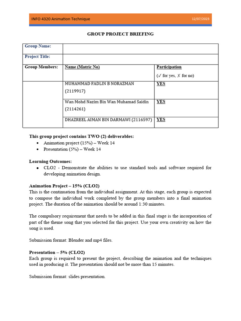 INFO 4320 Sem 1 - 2324 Group Project Briefing | PDF | Computing