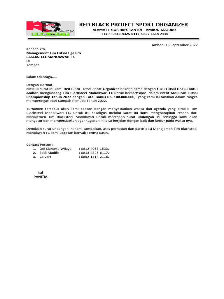 Undangan Futsal Championship 2022 Ambon | PDF