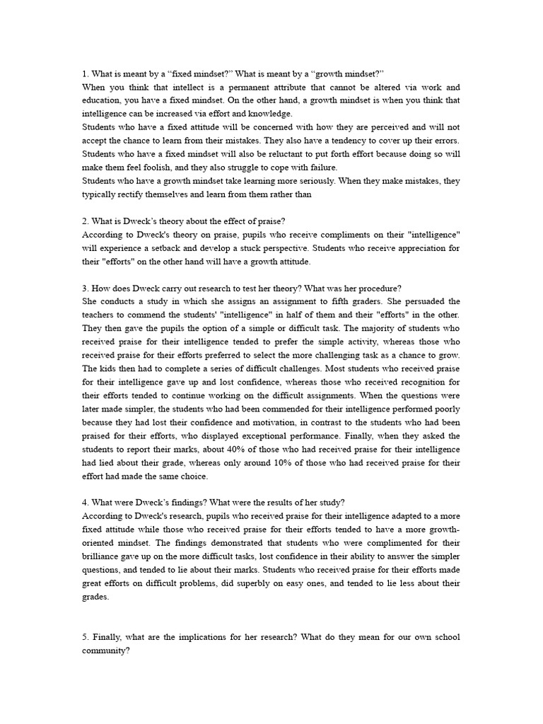 Pych HW | PDF | Mindset | Intelligence