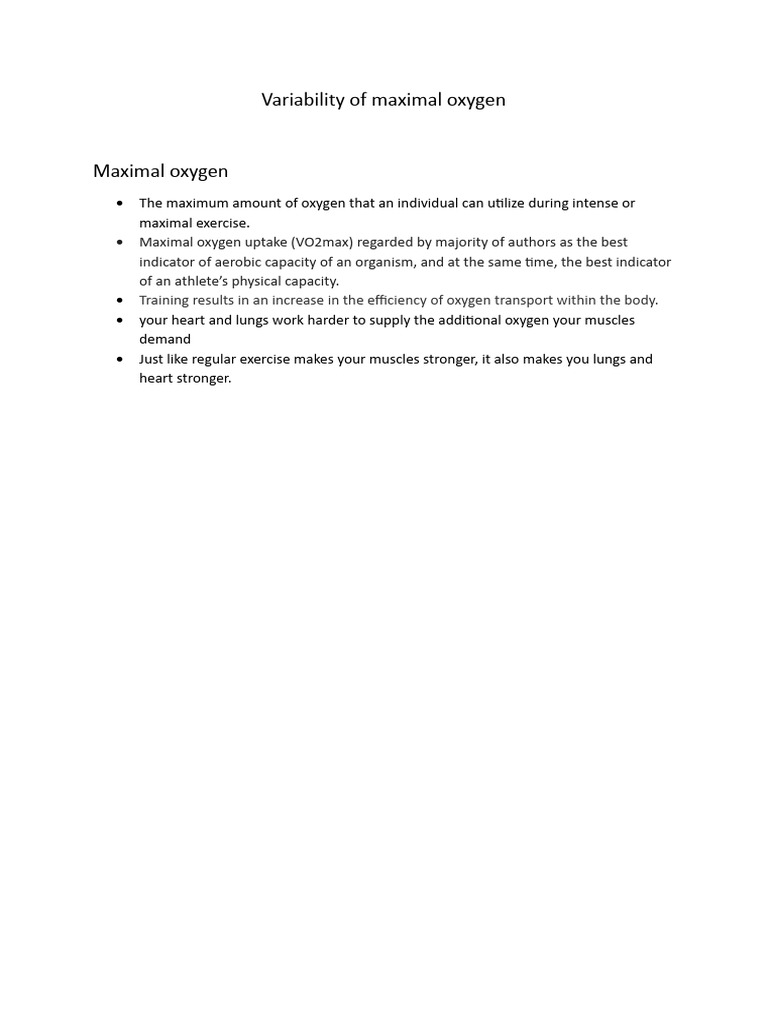 VO2 Max Trained Vs Untrained | PDF