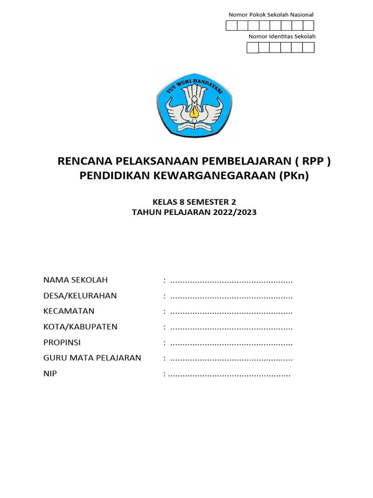 RPP PKN Kelas 8 Sem 2 | PDF | Karier & Perkembangan | Sains & Matematika