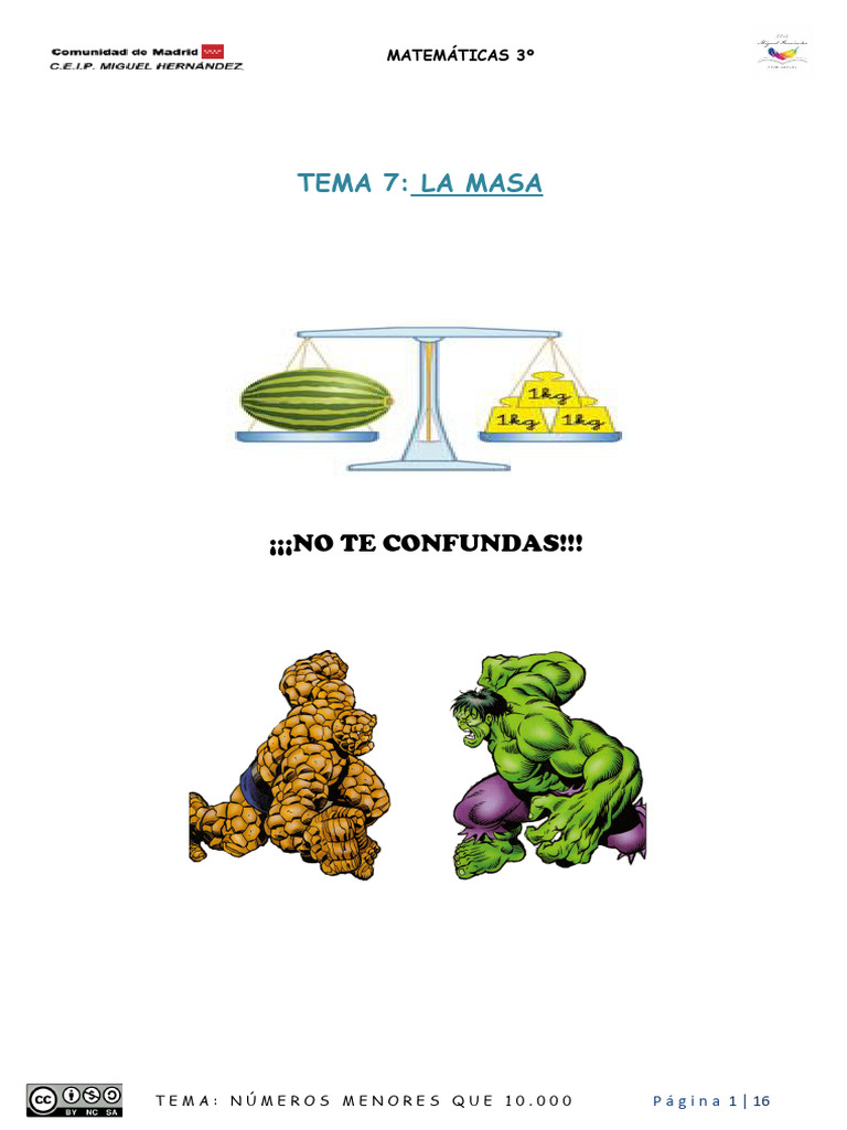 TEMA 7 UNIDADES DE MEDIDA EL PESO 3o P | PDF | Kilogramo | Masa