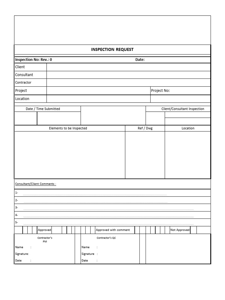 Inspection Request | PDF