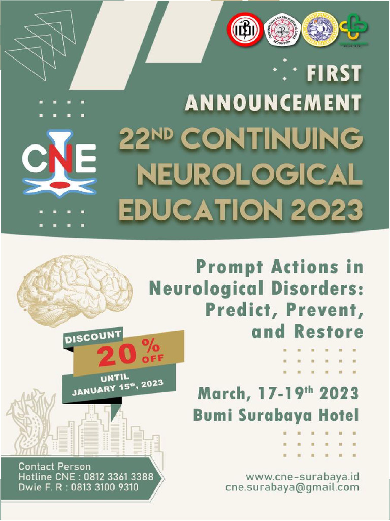 1st Announcement 22nd CNE 2023 | PDF | Stroke | Neurology
