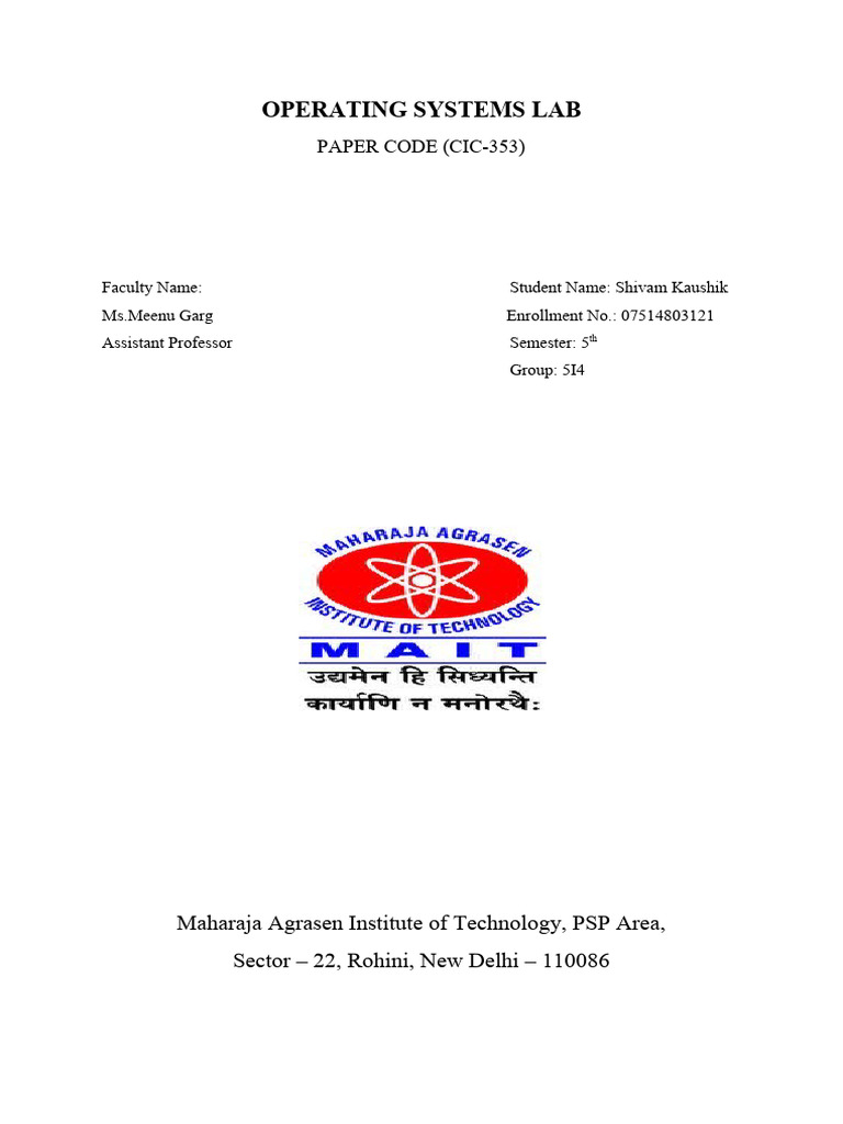 Operating Systems Lab Pdf Computer Programming Computing 3963