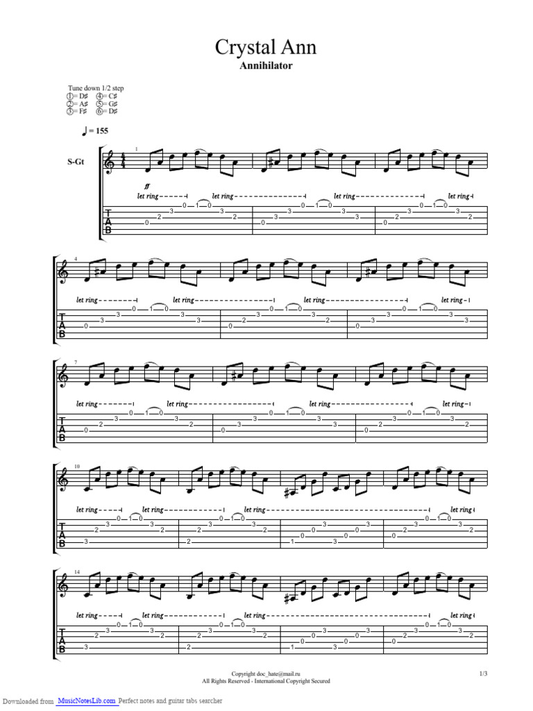Annihilator-Crystal Ann 1 | PDF | Guitars | Irish Musical Instruments