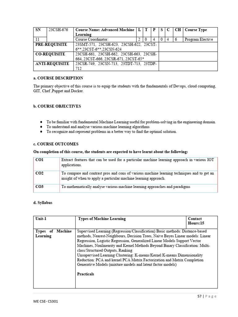 Advance Machine Learning Pdf Machine Learning Statistical