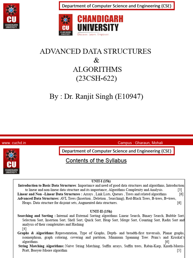 ADSA Lecture Unit II Ch1 | PDF | Database Index | Applied Mathematics