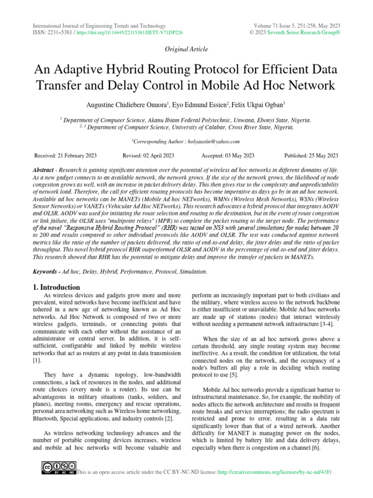 An Adaptive Hybrid Routing Protocol For Efficient Data Transfer And Delay Control In Mobile Ad