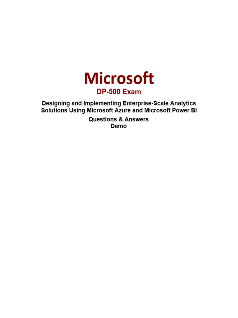 DP 500 Questions | PDF | Business | Computers