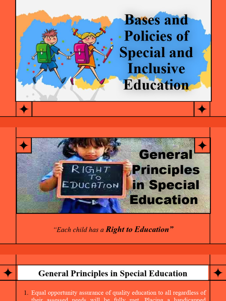 Special Education Policies and Principles | PDF | Special Education ...