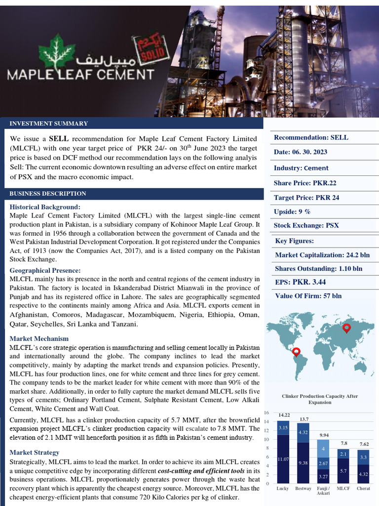 MLCFL Equity Report (Marium, Aqsa, Aleena) | PDF | Valuation (Finance ...