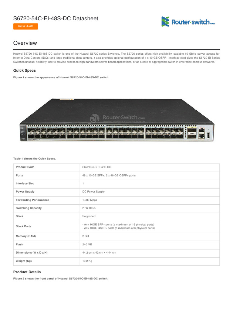 s6720 54c Ei 48s DC Datasheet | PDF | I Pv6 | Computer Science