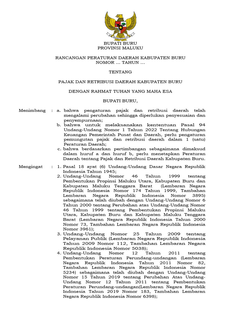 Draf Perda PDRD Oke | PDF