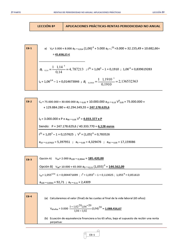 Lección 8 . - Soluciones Ejercicios de Clase | PDF