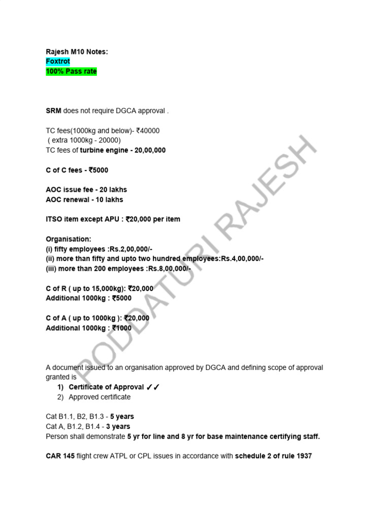 Rajesh M10 Online Note UPDATED | PDF | Flight Test | Safety